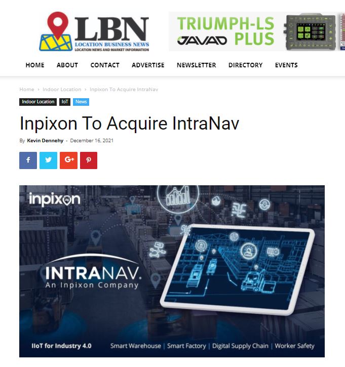 Inpixon To Acquire IntraNav - INTRANAV